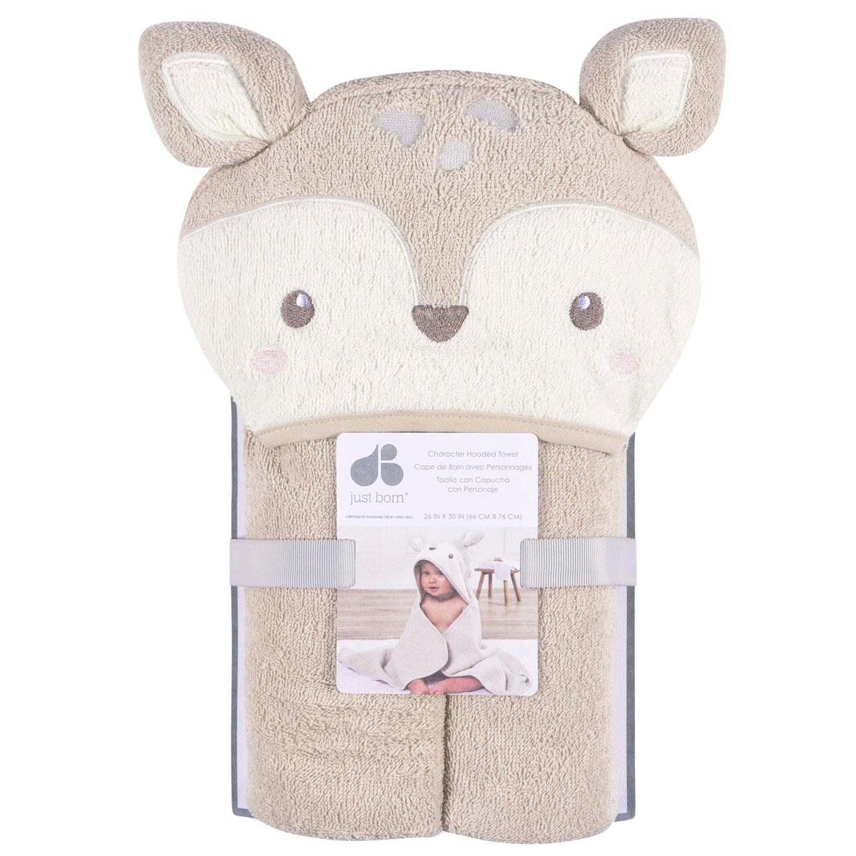 Just Born Character Towel - Tan - Ships from Ontario – Jump! The BABY Store