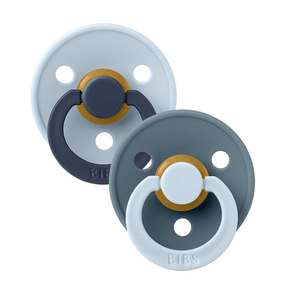 BIBS STUDIO Colour Pacifiers 2 Pack Fusion - Baby Blue Petrol Mix ...